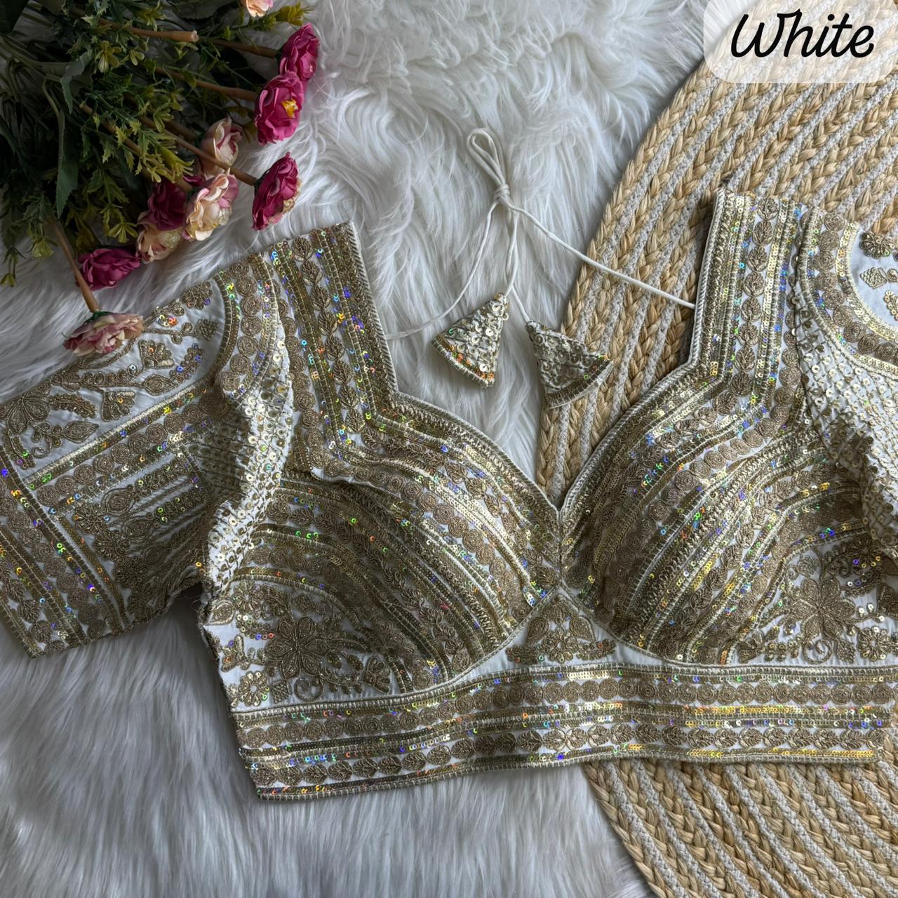 SABYASACHI INSPIRED BRIDAL BLOUSE BEAUTIFUL HEAVY STARS & RAINBOW WORK ...